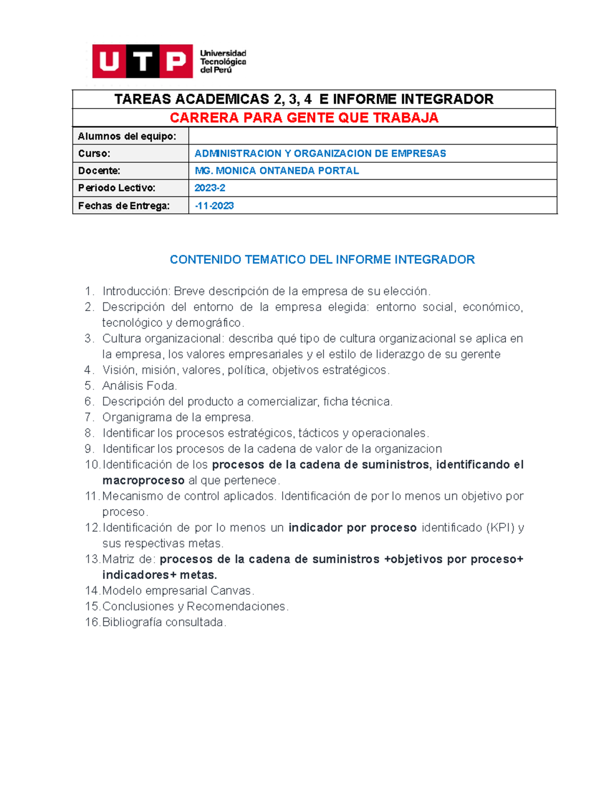 Tareas Academicas 2,3,4 E Informe Integrador-1 - TAREAS ACADEMICAS 2, 3, 4 E INFORME INTEGRADOR ...