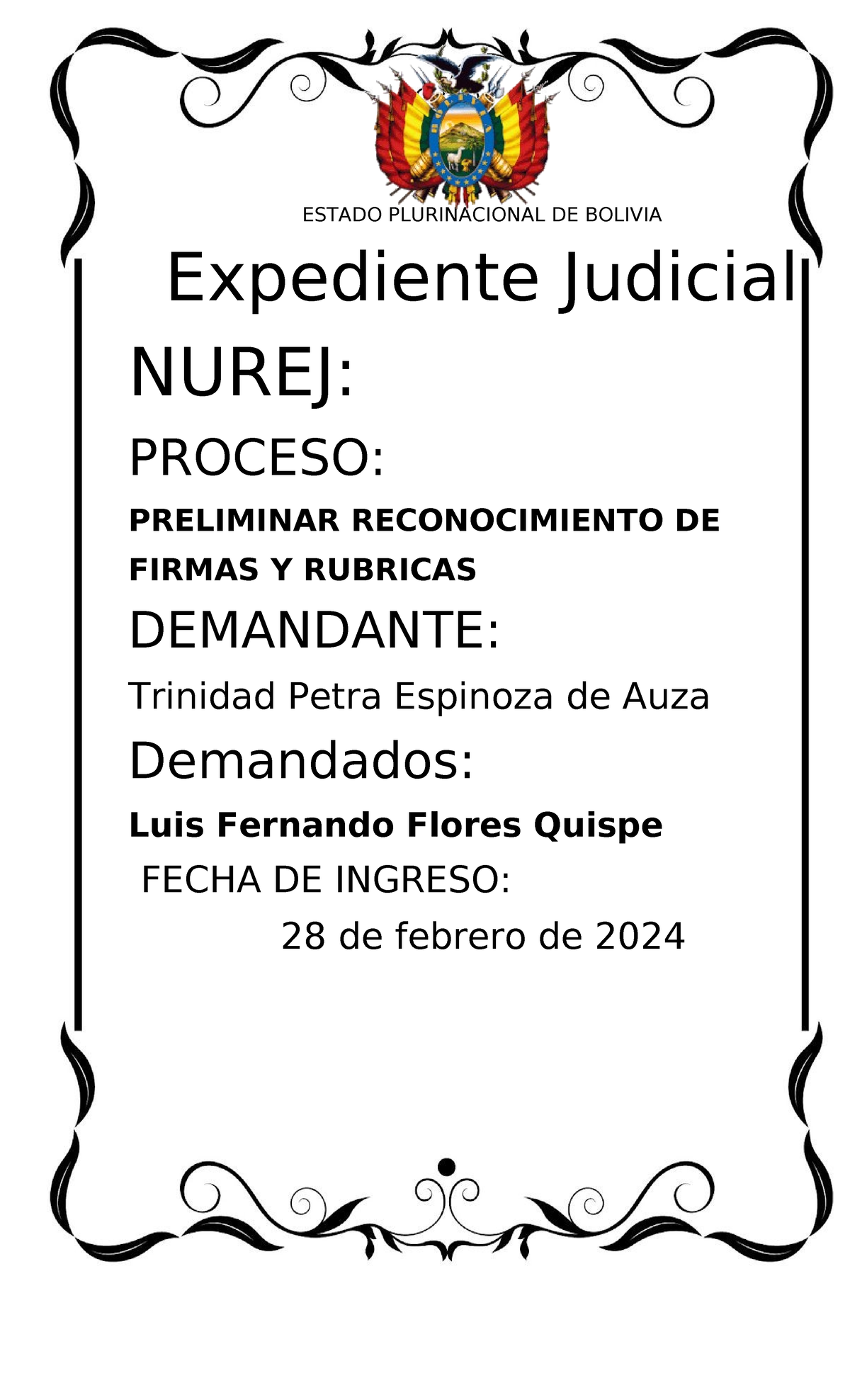Caratula Proceso Cleto Contra LUIS - Derecho Civil - ESTADO ...