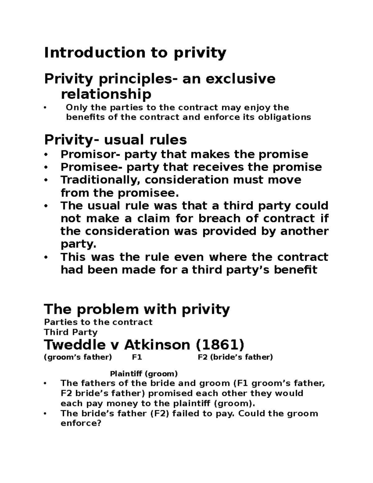 Privity - Introduction to privity Privity principles- an exclusive ...