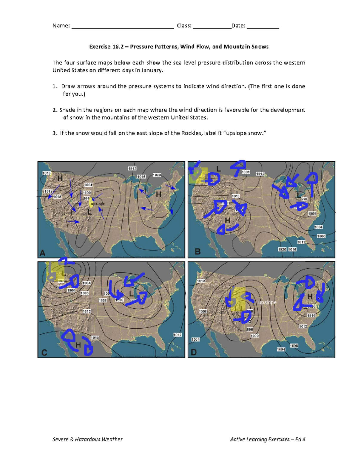 ATMO 1010 IL 7 Snow Avalanche Forecasting Labeled Diagram - Name