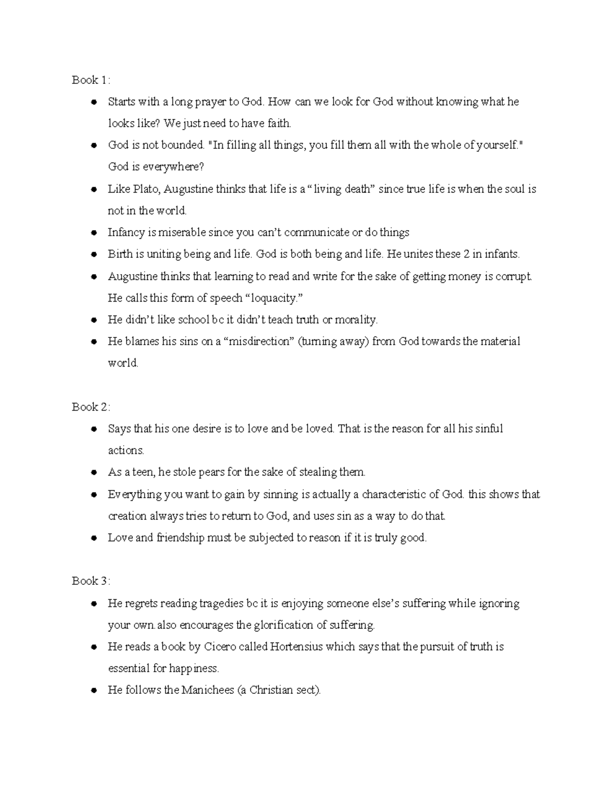 Confessions by Augustine - Notes - Book 1: Starts with a long prayer to ...