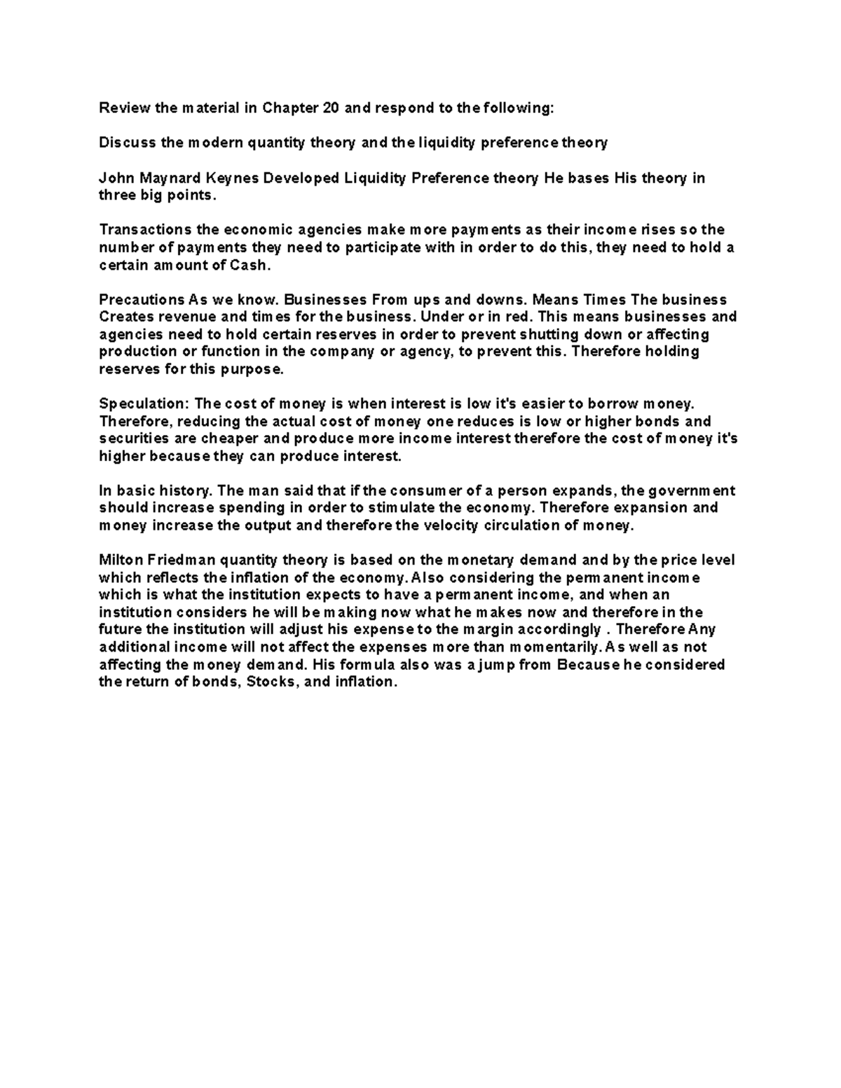 Review the material in Chapter 20 and respond to the following Discuss ...