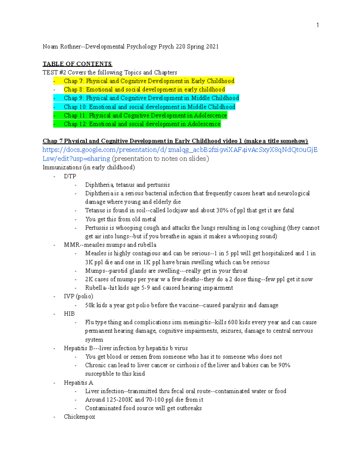 Psych 220 Notes Test #2 - Ann M. Merriwether - PSYC 220 - BU - Studocu