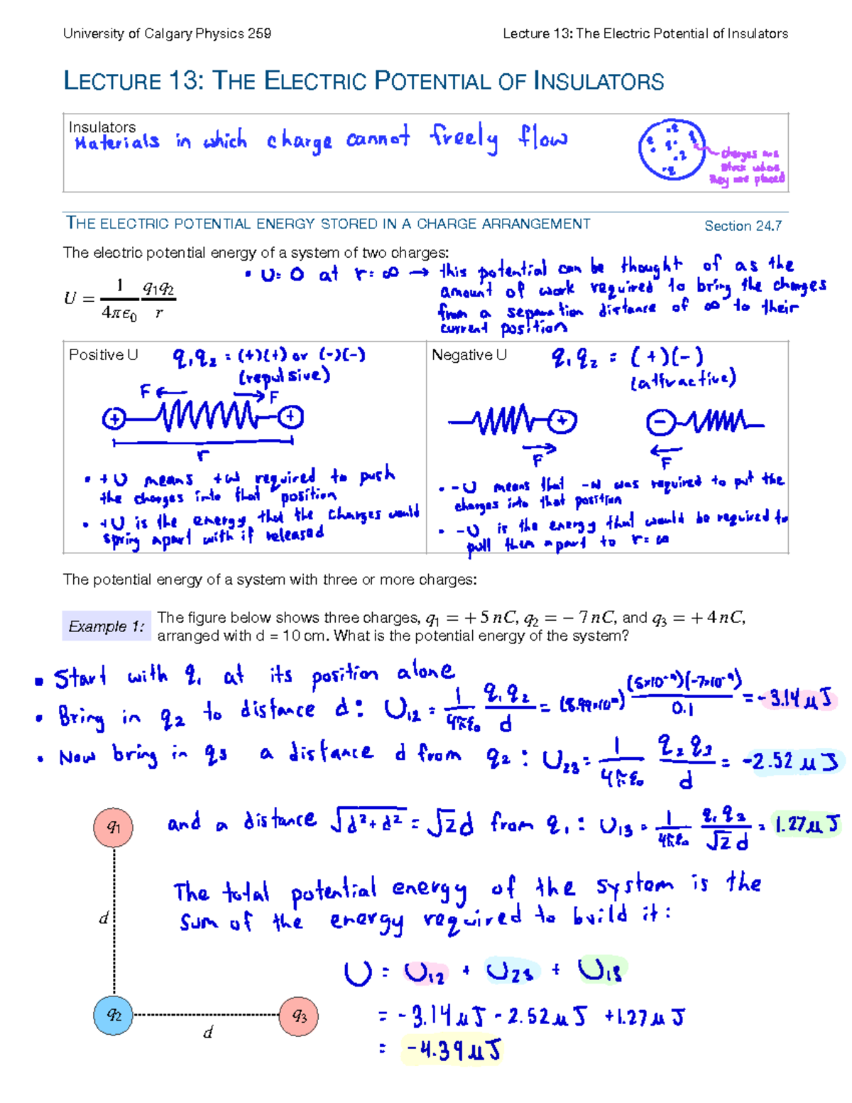 Lecture 13 filledin - notes - University of Calgary Physics 259 Lecture ...