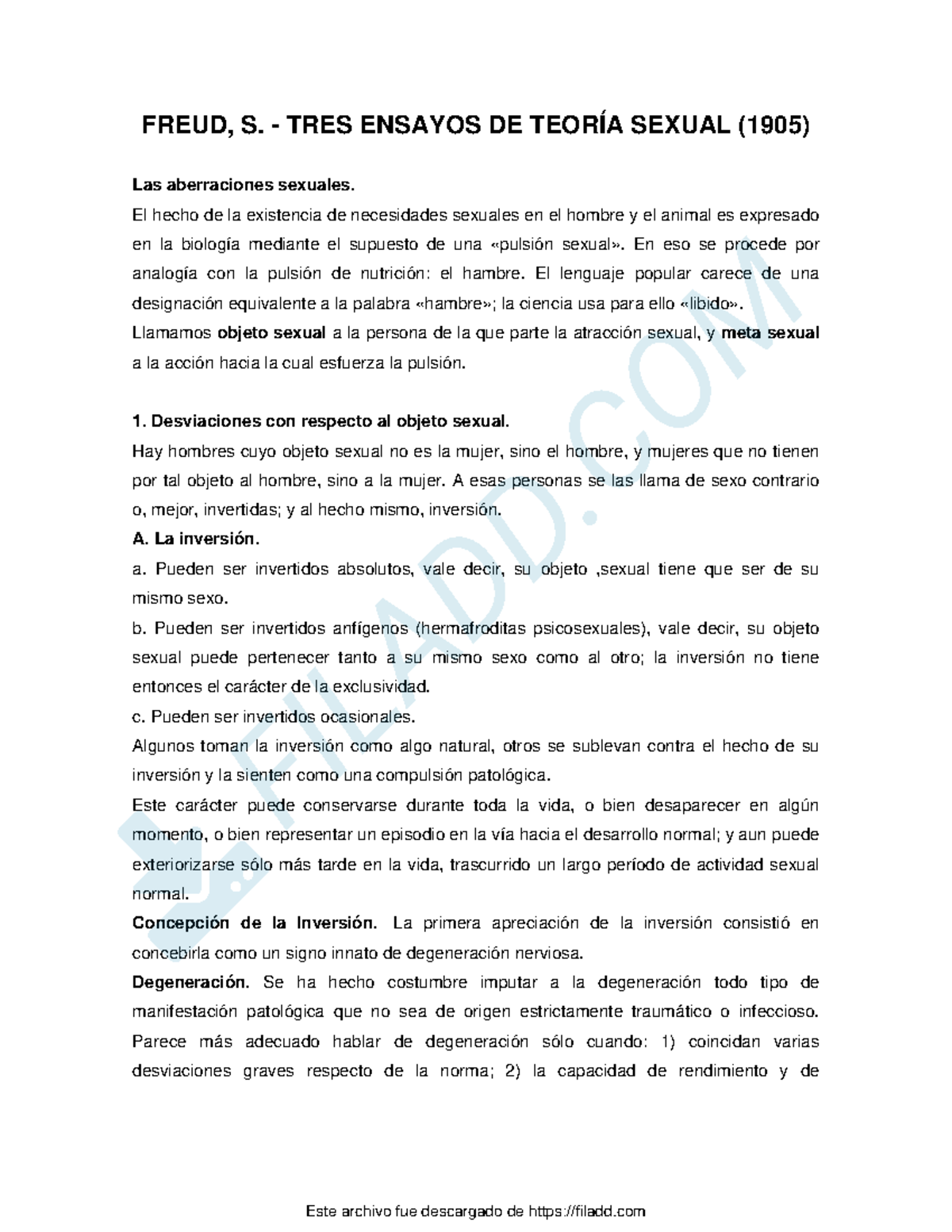 Freud 3 Ensayos Teoria Sexual - Warning: TT: undefined function: 32 FREUD, S. - TRES ENSAYOS DE ...