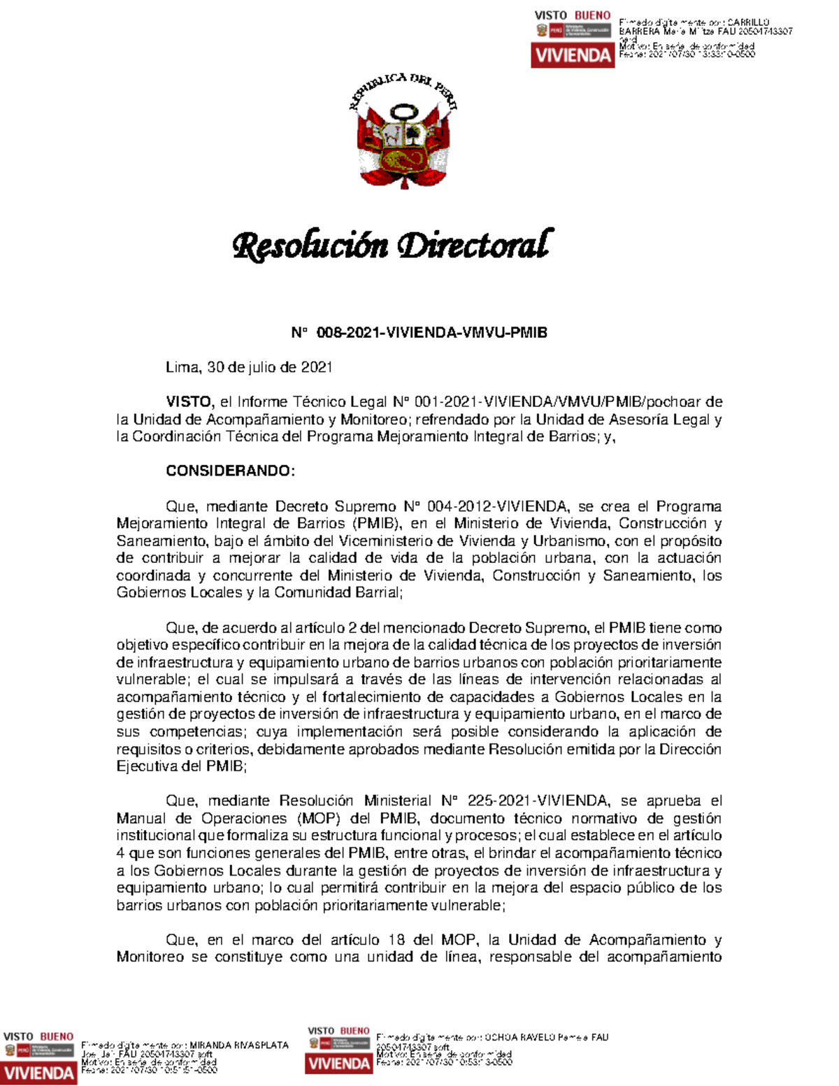 DDD2. RD N°008-2021-PMIB HT 82685-2021 - Manual Preset - Resolución ...