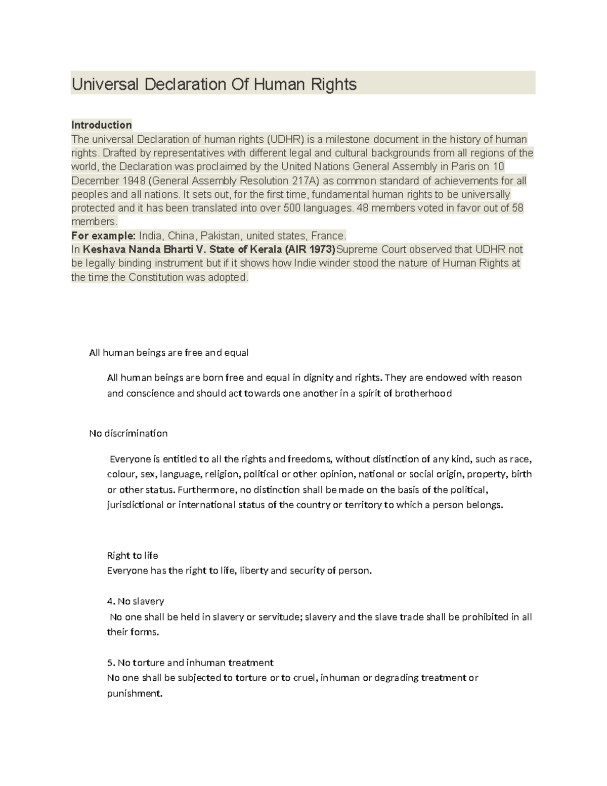 Universal Declaration Of Human Rights - Universal Declaration Of Human ...