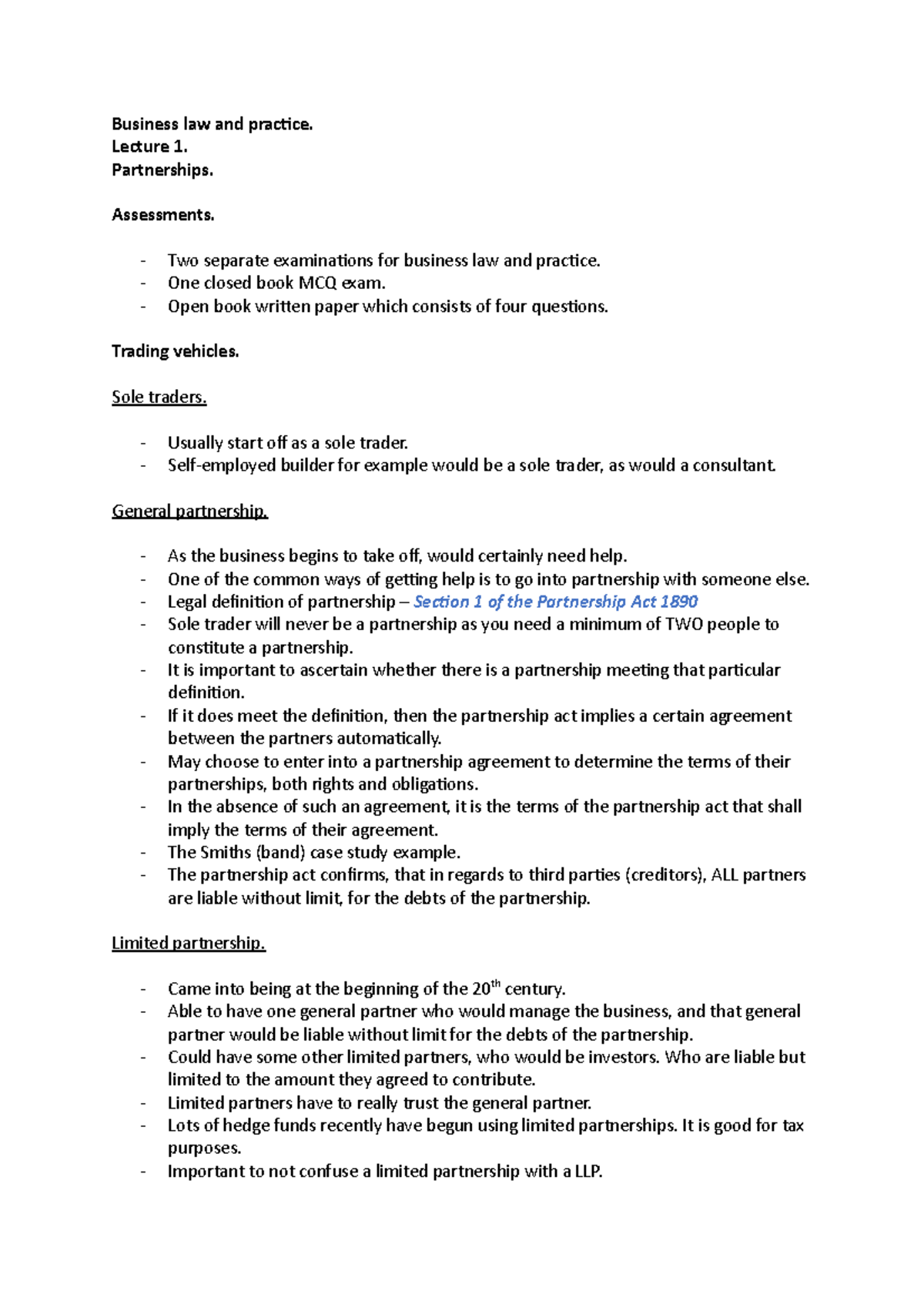 Partnerships - Lect dnddn ddjdjdjd sjsj ure 1 - 1D0-571 - UCL - Studocu