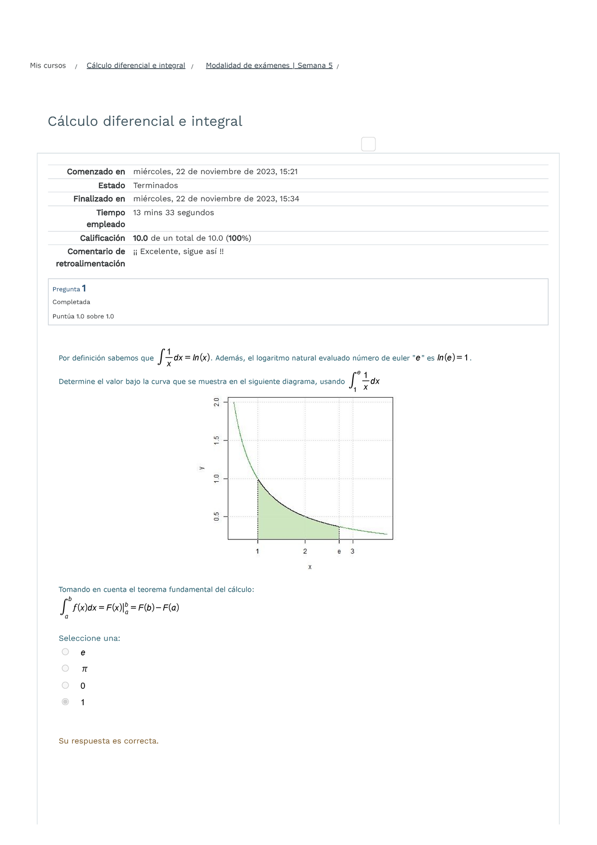 Cálculo diferencial e integral semana 5 examen - Cálculo diferencial e integral Comenzado en ...