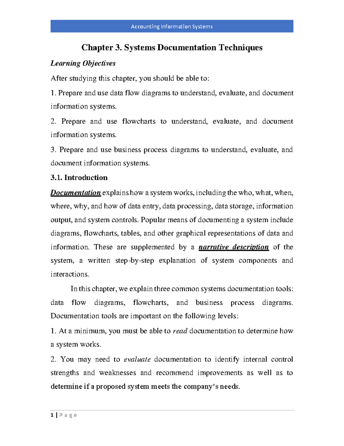 Chapter 3 - accounting information systems by yosra - Chapter 3. Systems Documentation ...