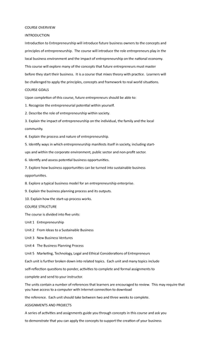 Business PLAN2 Entrep - Activity 1: Completion of the Initial Business ...