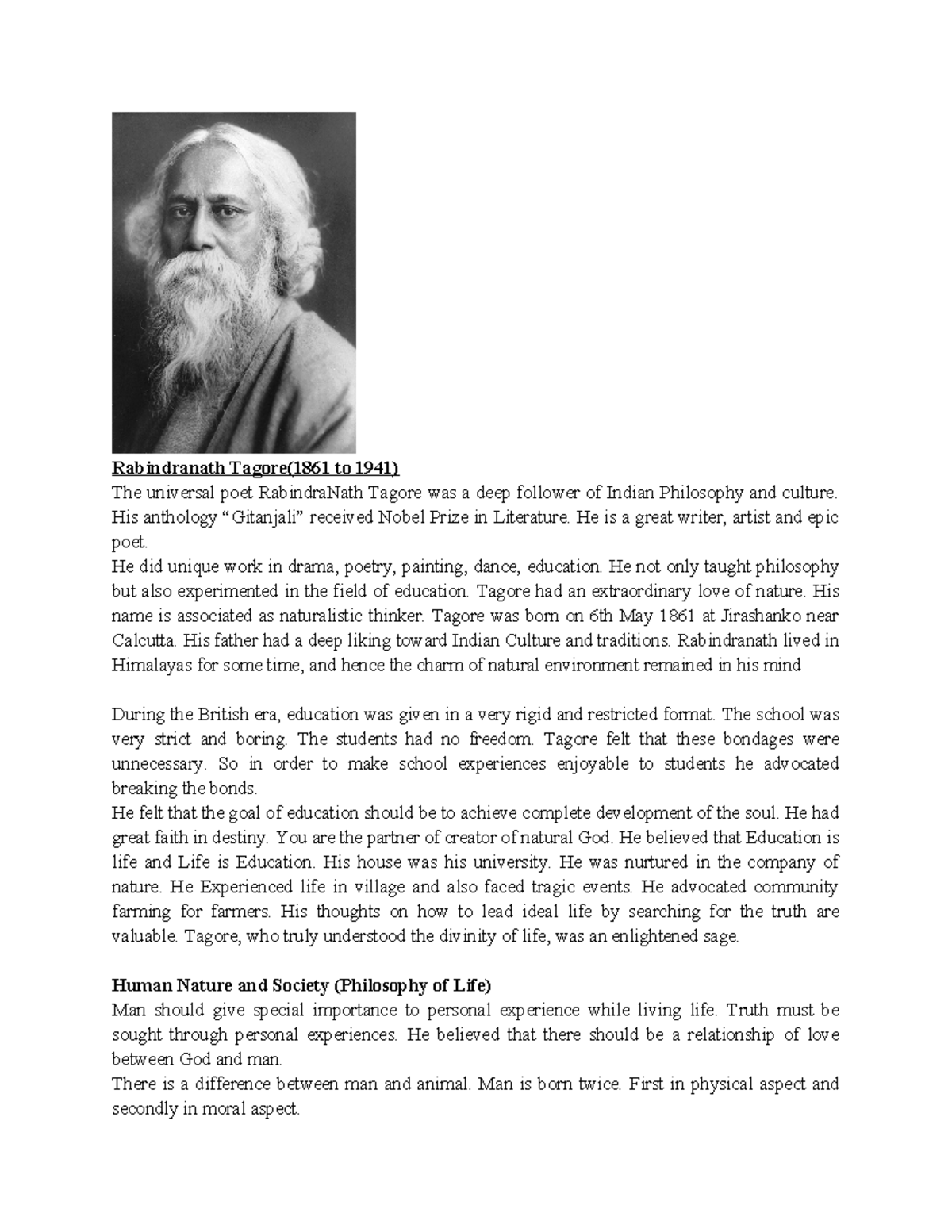 Rabindranath Tagore Final - Rabindranath Tagore(1861 to 1941) The ...