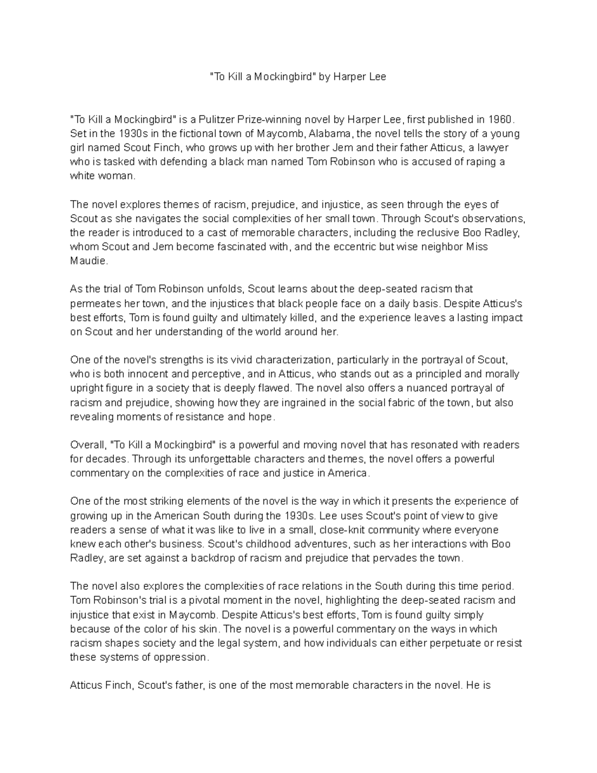 To Kill a Mockingbird by Harper Lee - "To Kill a Mockingbird" by Harper ...