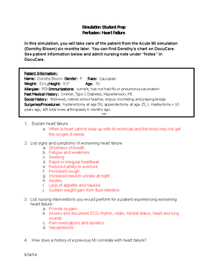 Perfusion Concept Simulation - Department of Nursing STUDENT PREP for ...