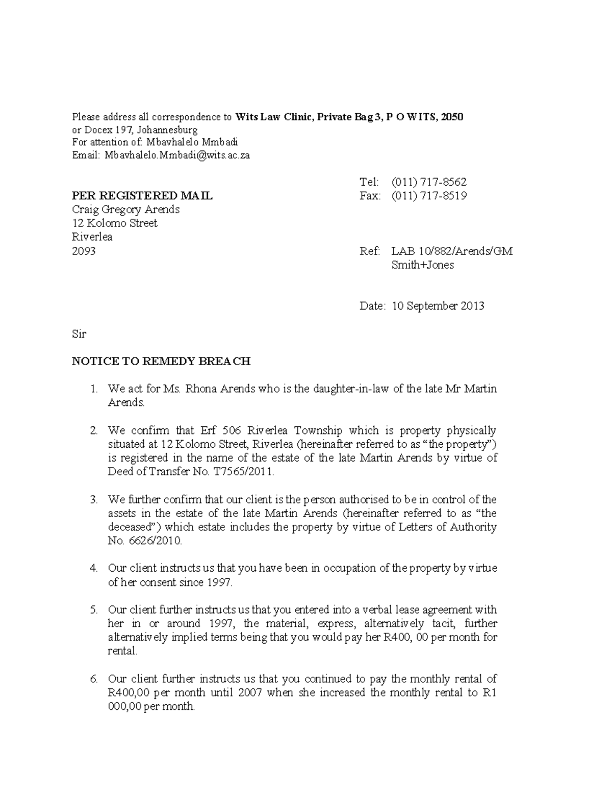 PLS Property Unit - Notice to remedy breach-1 - Please address all ...