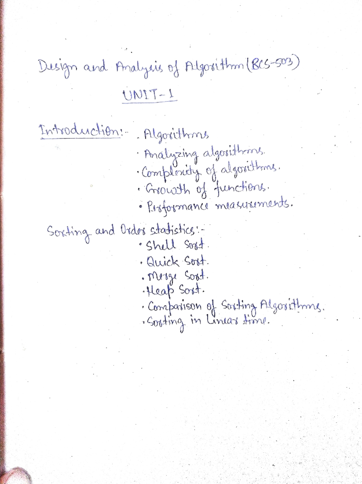 DAA unit1 part1 notes - Design and Analysis of Algorithm Algorithms ...