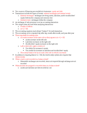 Accounting notes - Accounting is the process of recording, classifying ...