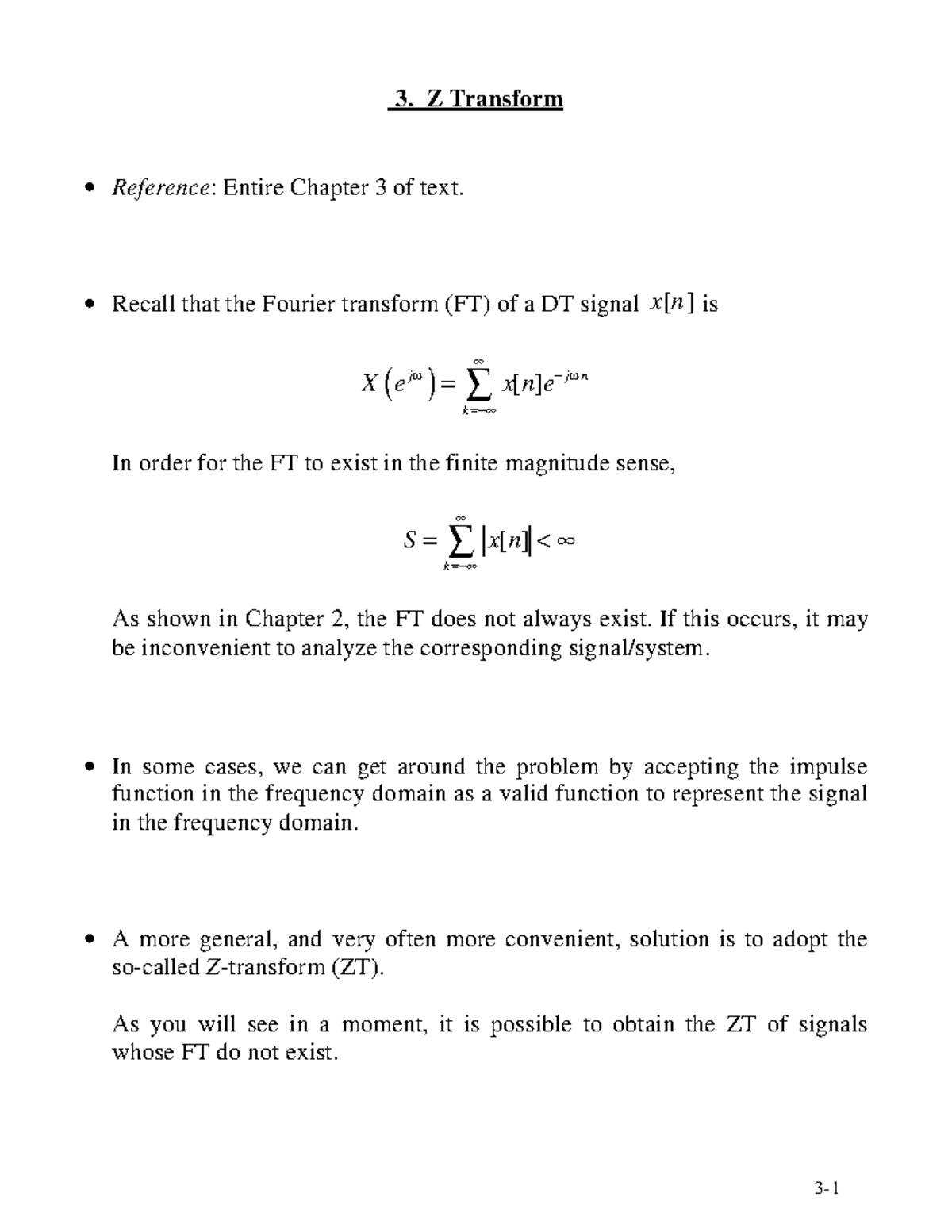 Chapter 3. Z Transform - Z Transform Reference: Entire Chapter 3 of ...