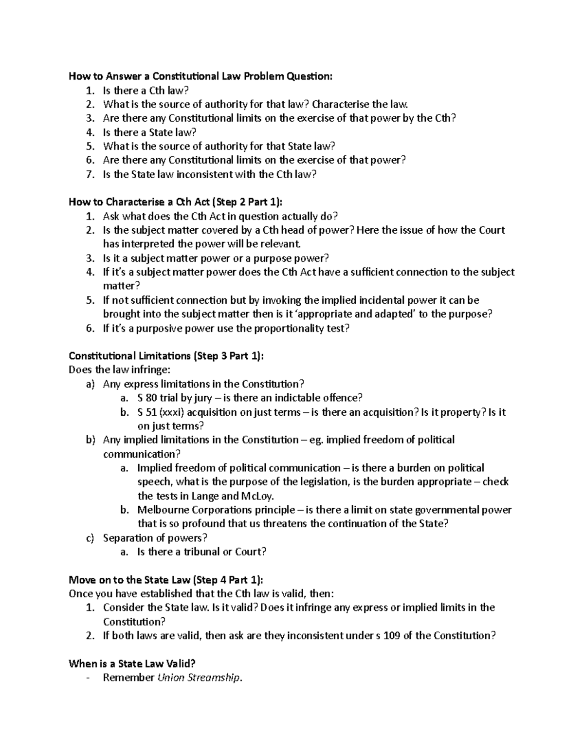 Answering a Consti Q - good - How to Answer a Constitutional Law ...