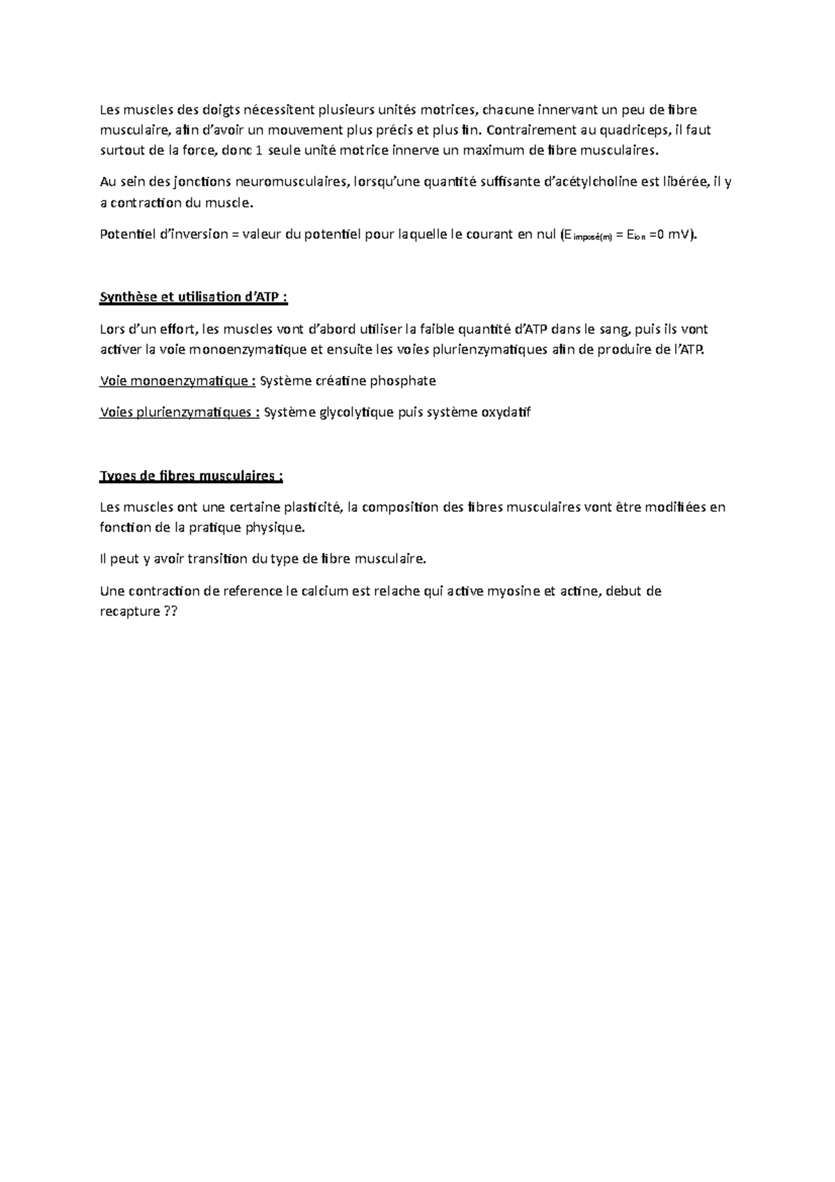 Les muscles - ergre rg ezrr erererge zer z z z er g rezert r zerg g g g ...