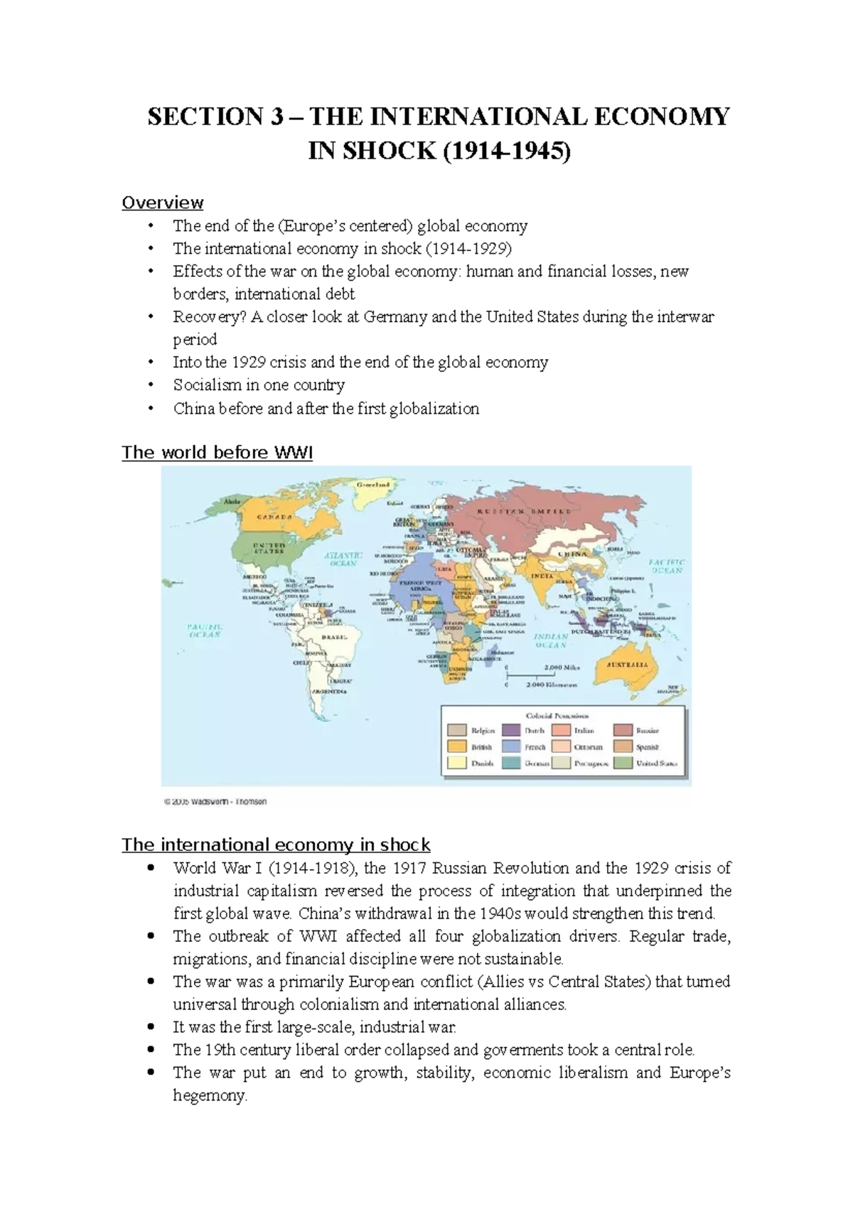 Section 3 - apuntes asignatura - SECTION 3 – THE INTERNATIONAL ECONOMY ...