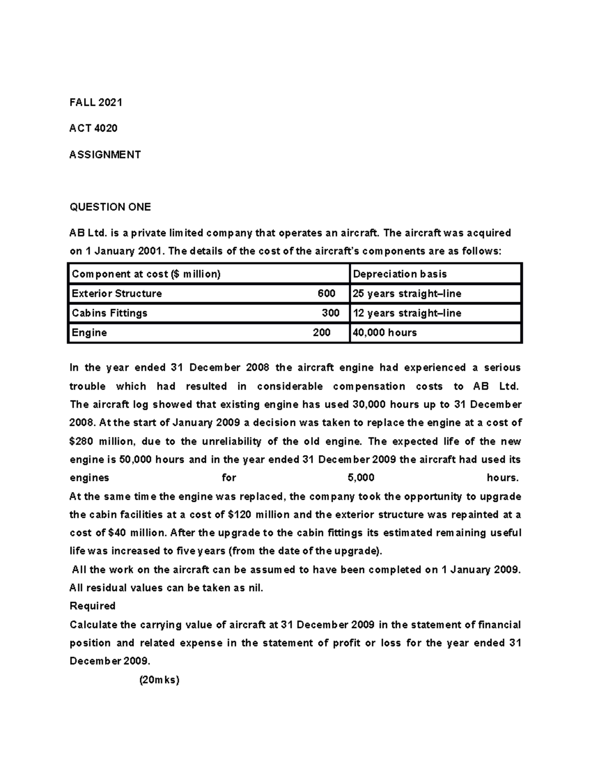 ACT 4020 Assignment FALL 2021 (Auto Recovered) - FALL 2021 ACT 4020 ...