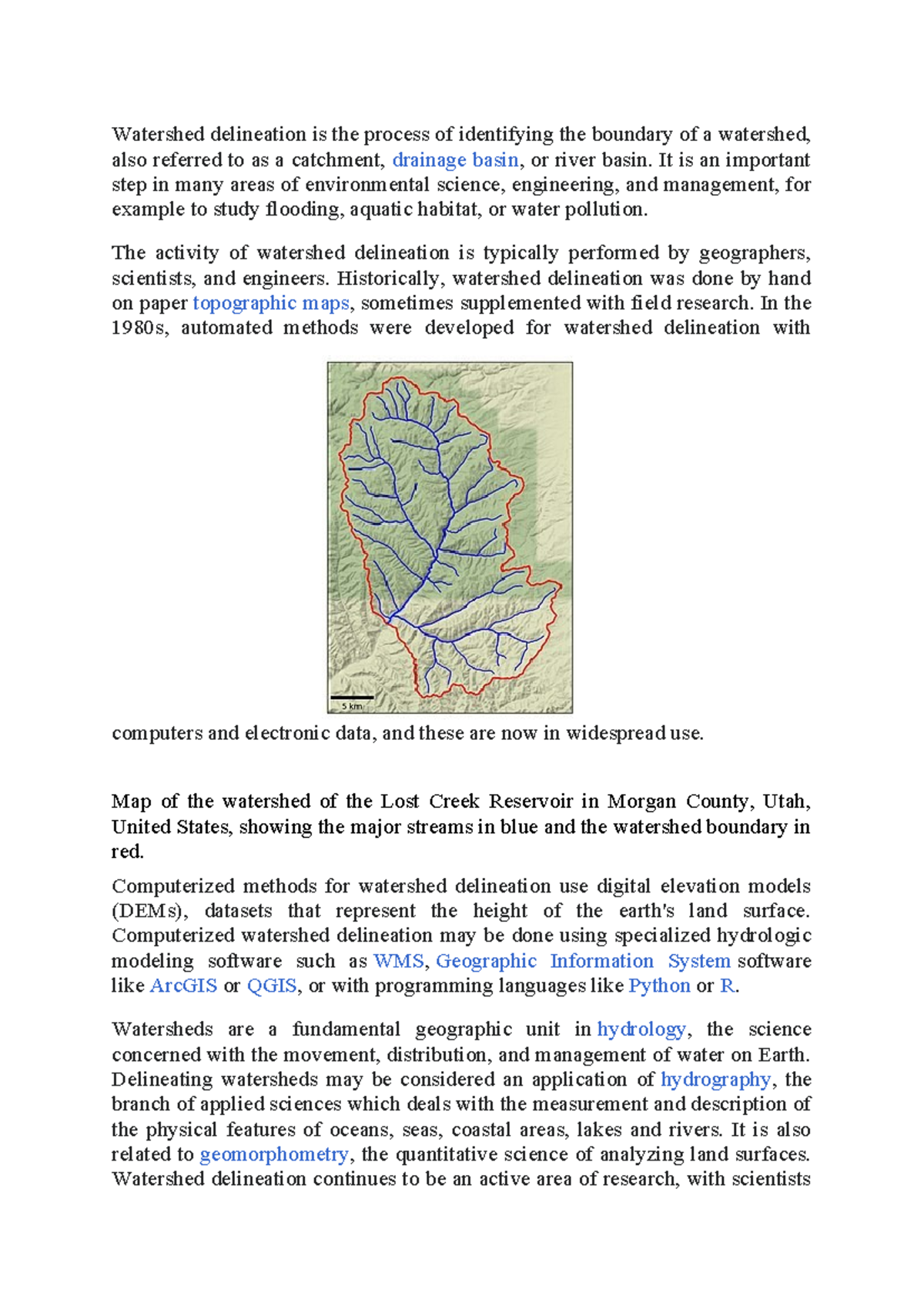 Watershed delineation - It is an important step in many areas of ...
