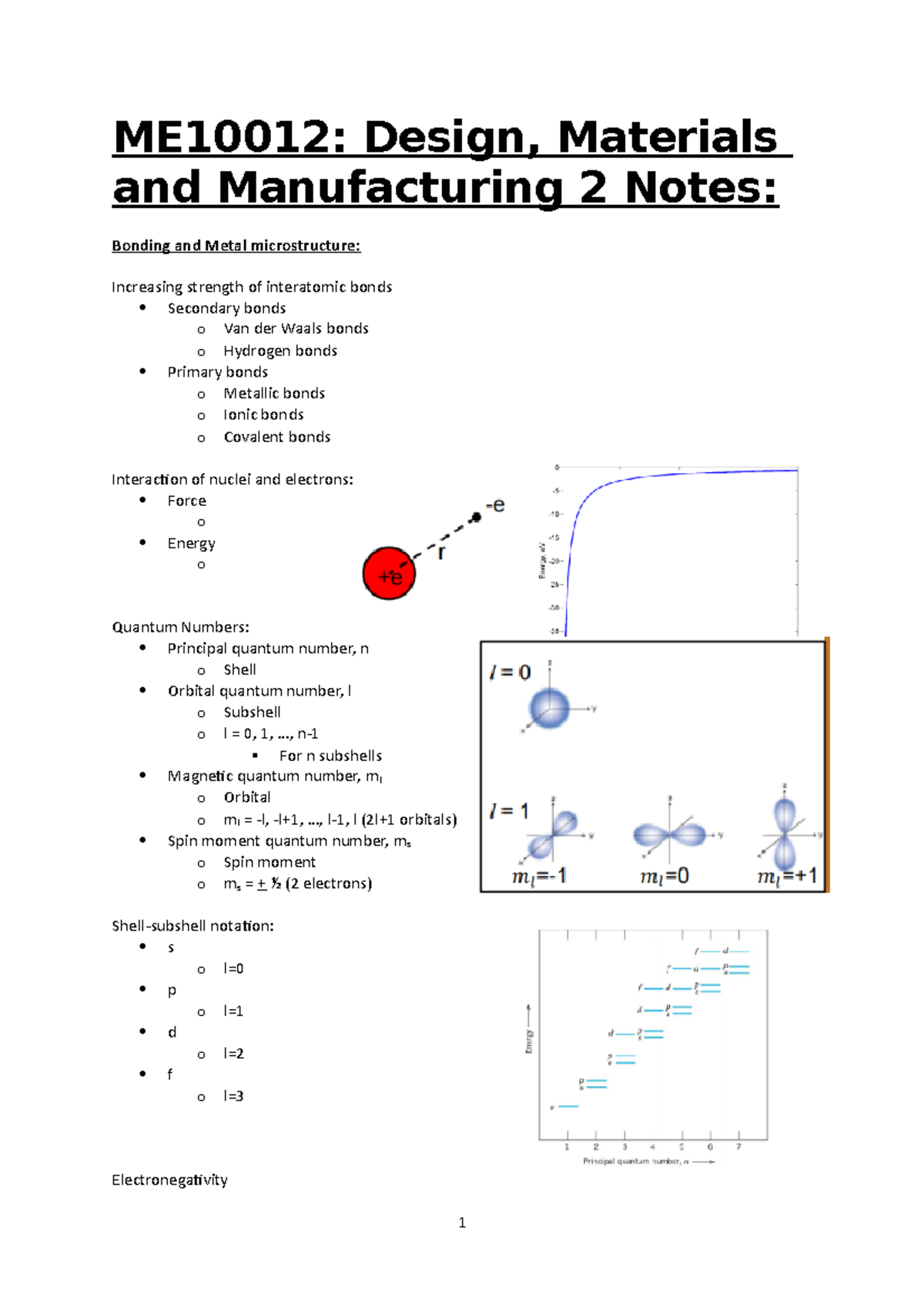 ME10012 - Design materials and Manufacturing notes - ME10012: Design ...