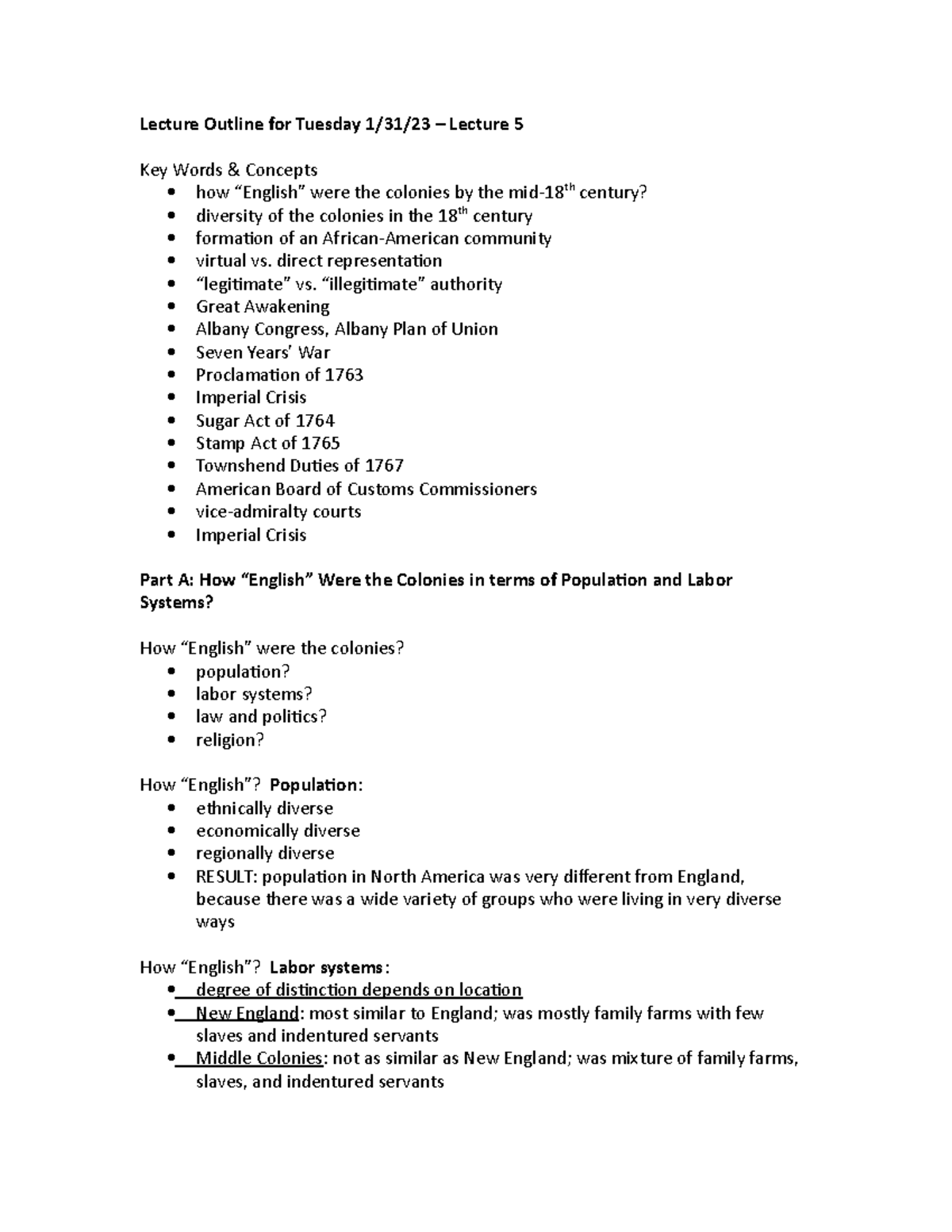 Lecture 5 outline - Dr. Gabrielle Lanier - Lecture Outline for Tuesday ...