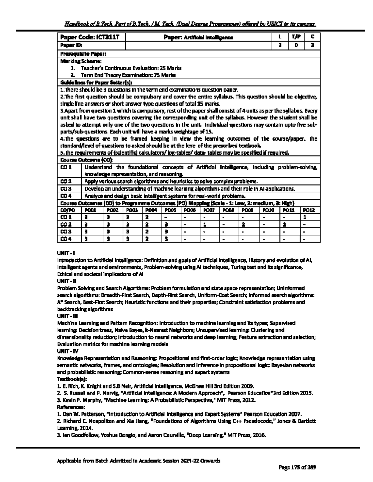 Syllabus - Information Technology - Studocu