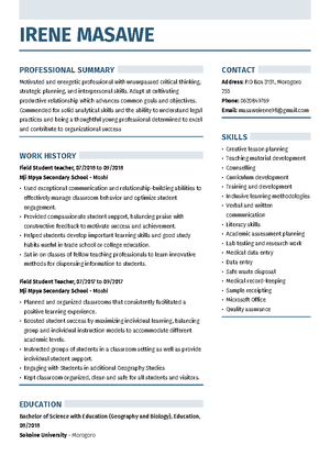 Irene Masawe CV 2 4 - dddsdsds - 0620849769 masaweirene98@gmail P Box ...