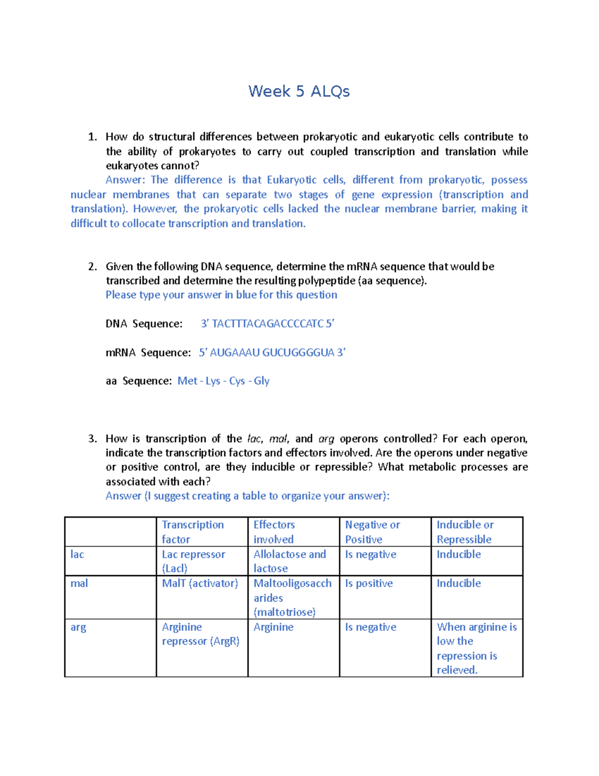 Module 5 ALQs-1 - work required for class - Week 5 ALQs How do ...