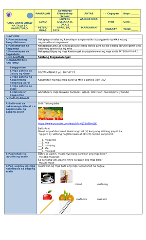 JULY 31-DLL-MATH 2-Q1-W1 - WEDNESDAY I. LAYUNIN A. Pamantayang ...
