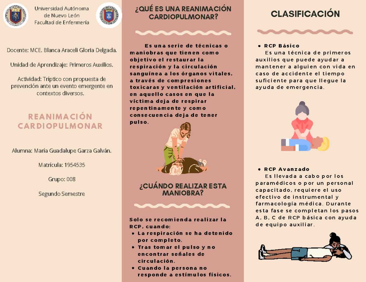 Tríptico de una reanimación cardiopulmonar - ¿QUÉ ES UNA REANIMACIÓN CARDIOPULMONAR? ¿CUÁNDO ...