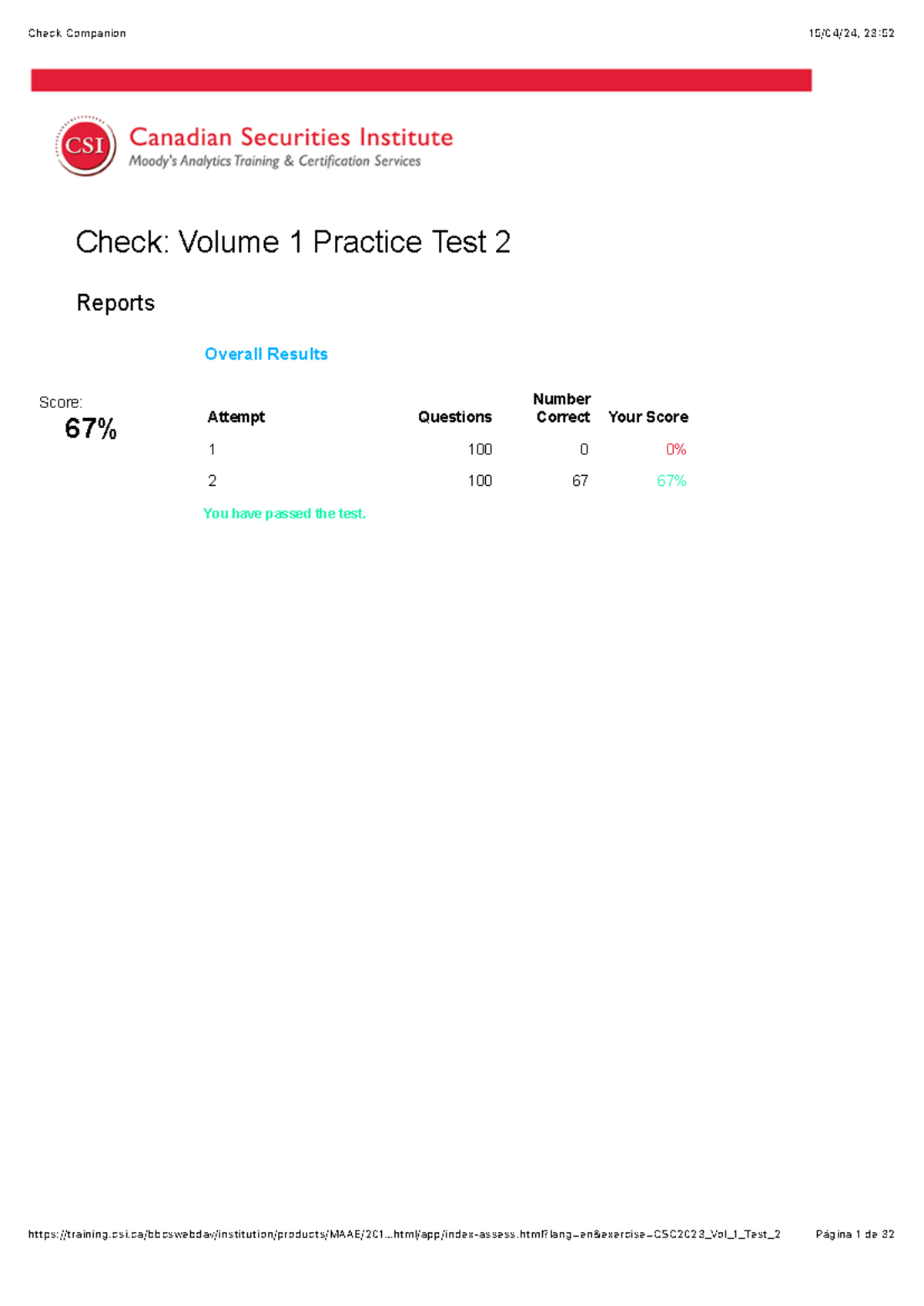 CSI TEST 2 Final - PRACTICE TEST - - Studocu
