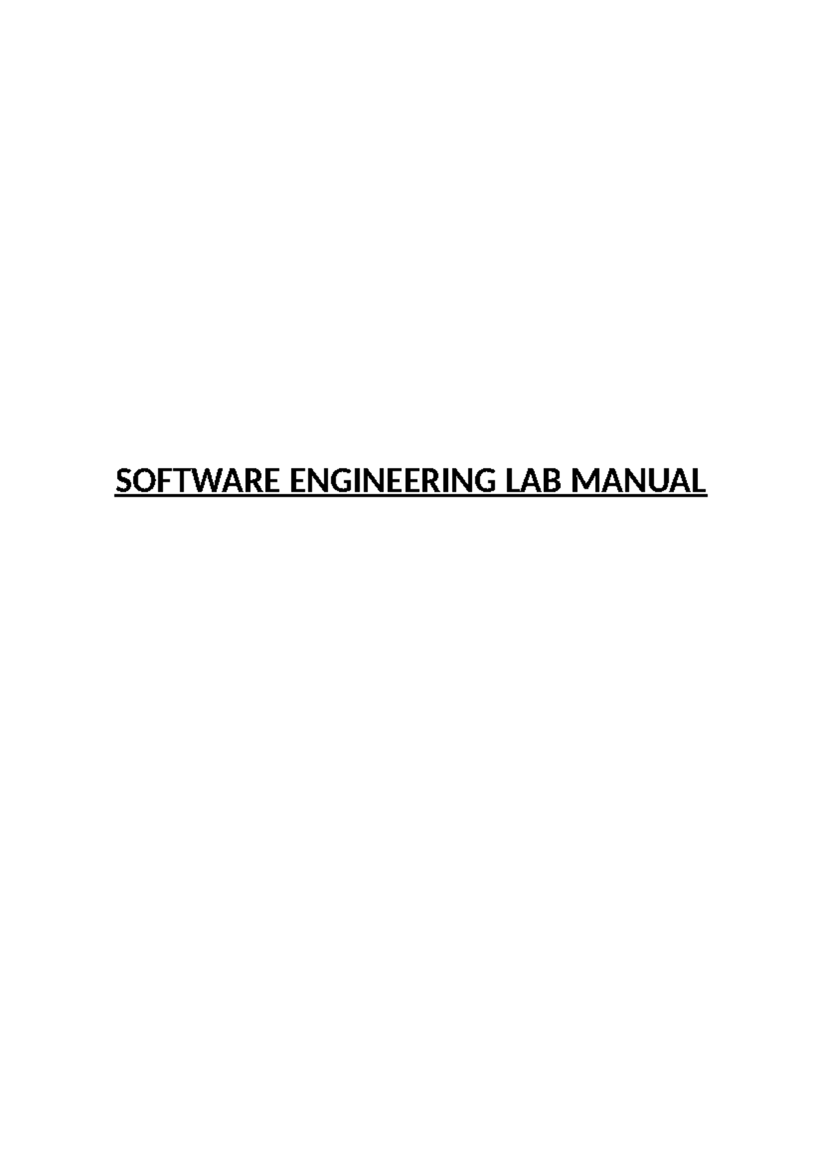 Software Engineering LAB EXP - 1 - SOFTWARE ENGINEERING LAB MANUAL ...