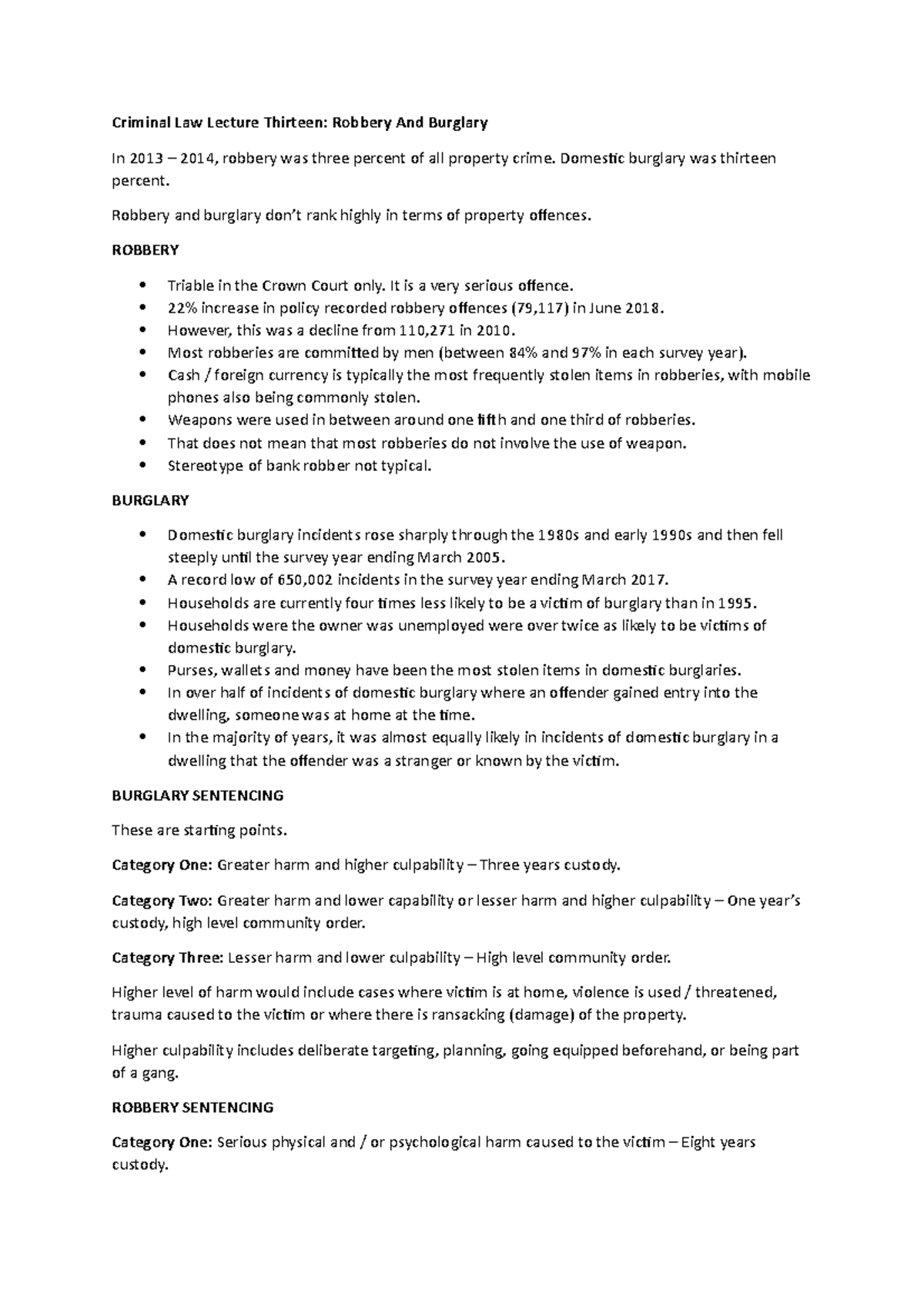 Robbery, Burglary And Fraud - Criminal Law Lecture Thirteen: Robbery ...