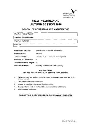 Final Exam Notes (intoduction to health informatics) - Lecture slide 14 ...