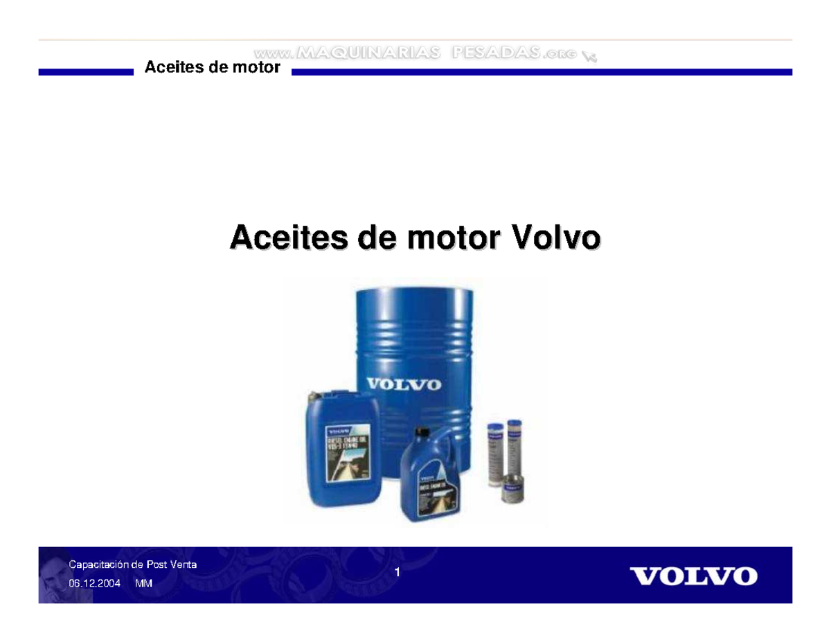 Curso aceites motores volvo caracteristicas calidad viscosidad ...
