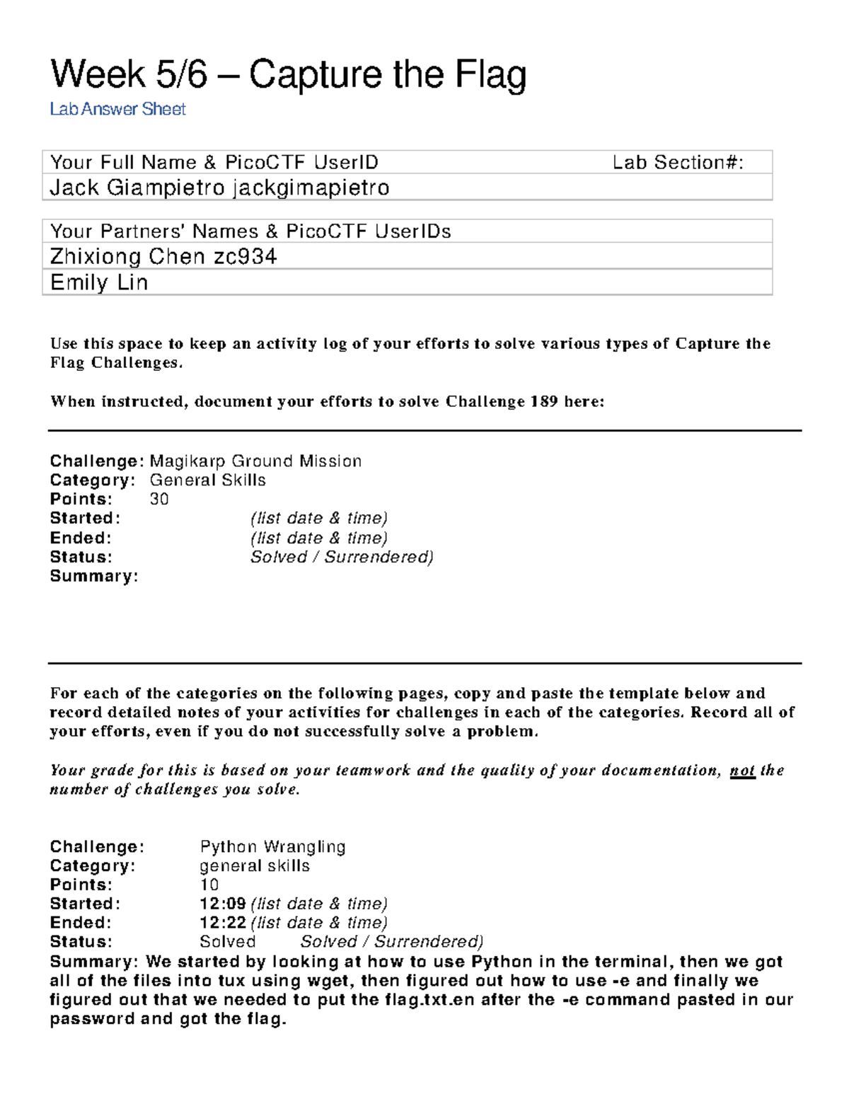 Lab56as - Week 5/6 – Capture the Flag Lab Answer Sheet Your Full Name ...