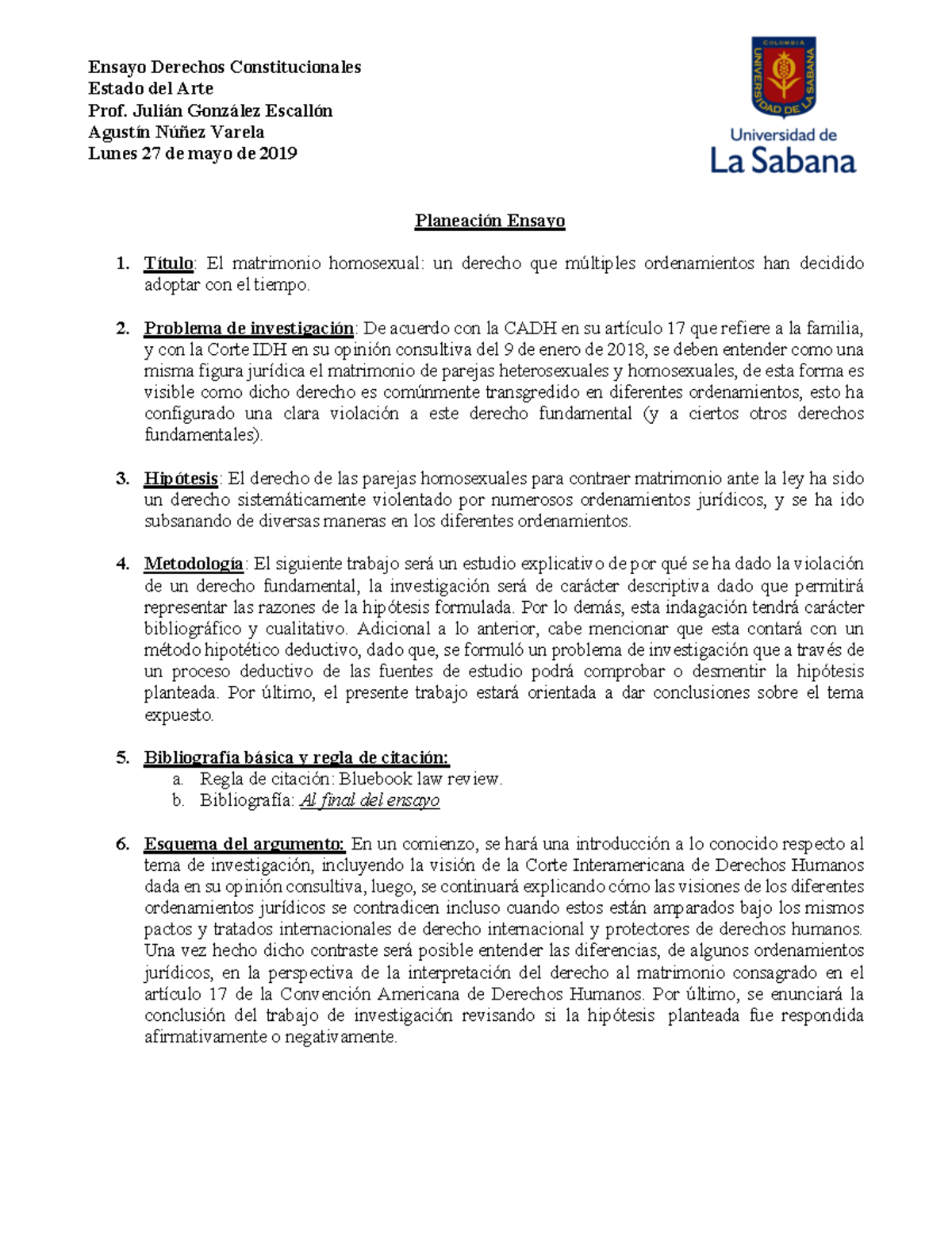Derechos Constitucionales - Ensayo Final - 2019-1 - Warning: TT: undefined function: 32 Ensayo ...
