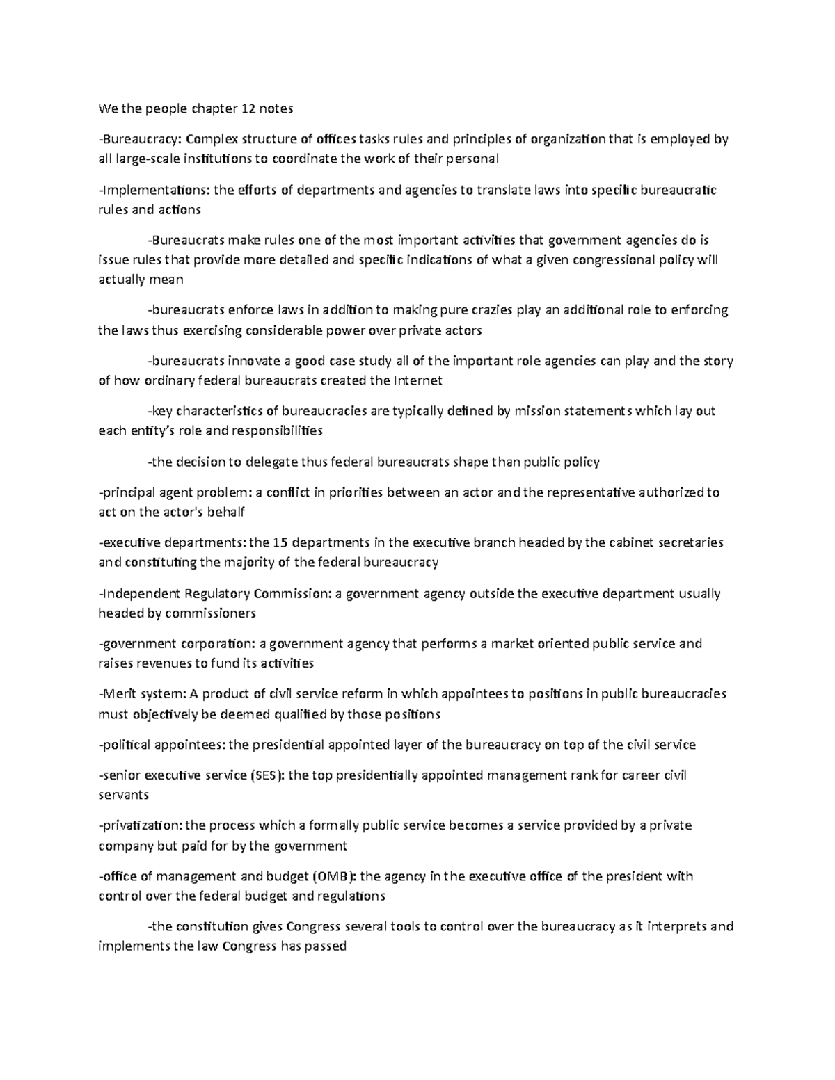 Chapter 12 We the people notes - We the people chapter 12 notes ...