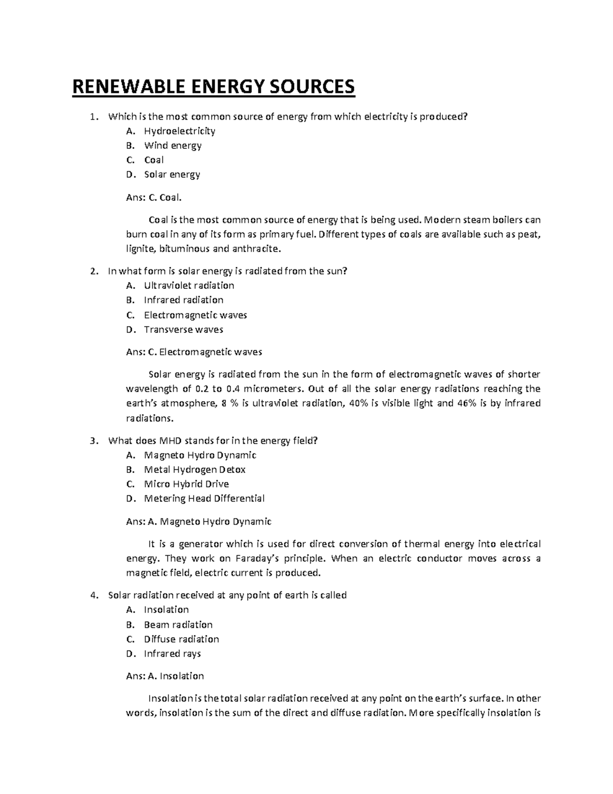 Renewable Energy Sources - RENEWABLE ENERGY SOURCES Which is the most ...
