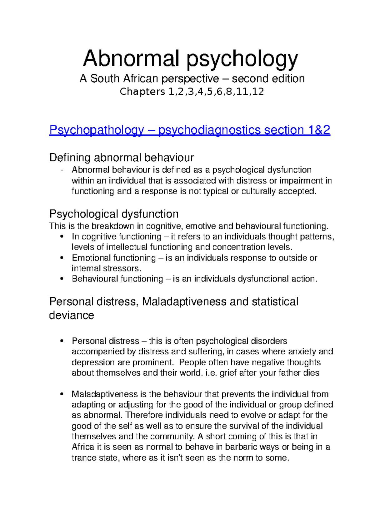 Abnormal Psych SA perspective Second edition - Abnormal psychology A ...