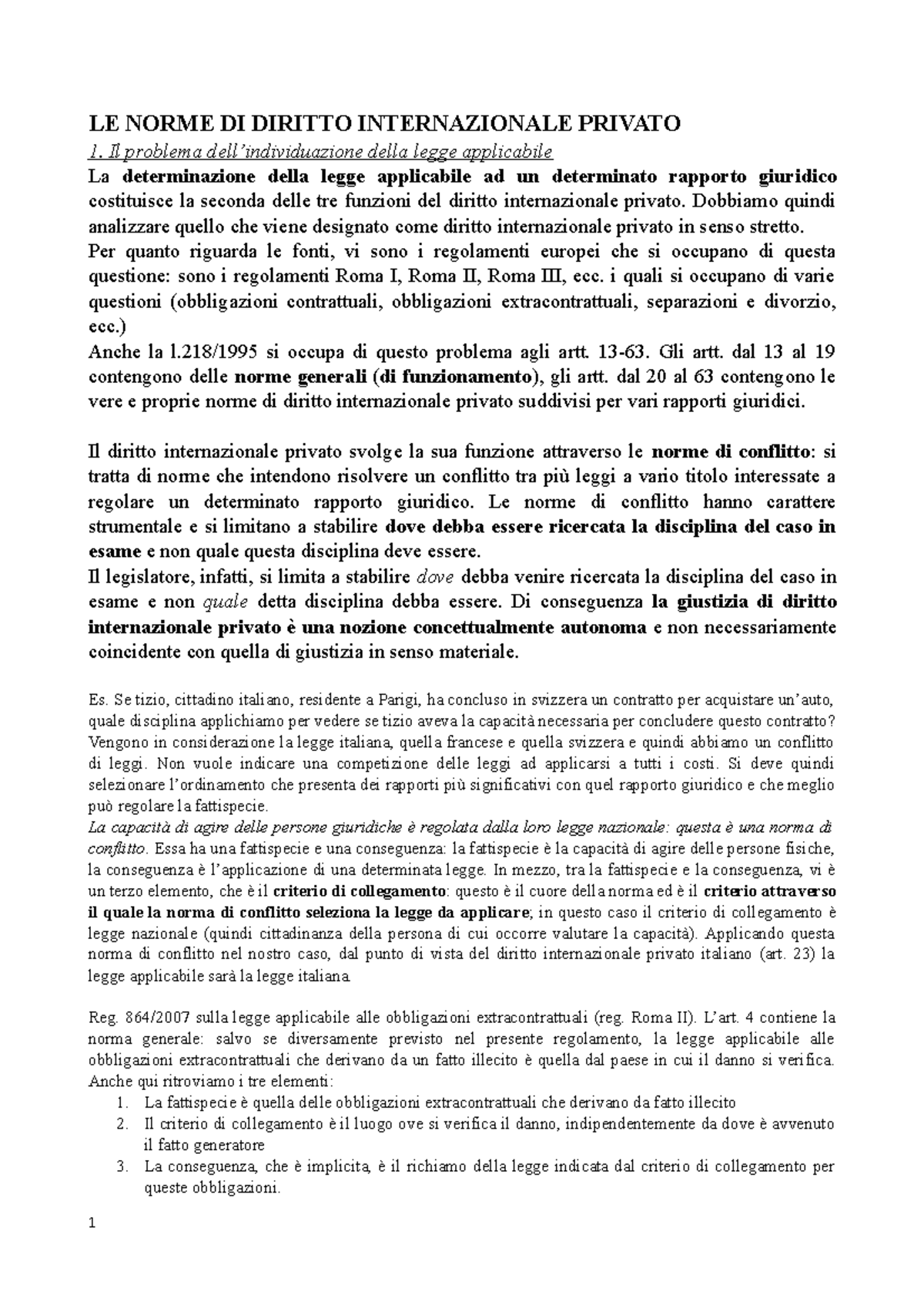 Cap. 3 Norme di conflitto - LE NORME DI DIRITTO INTERNAZIONALE PRIVATO ...