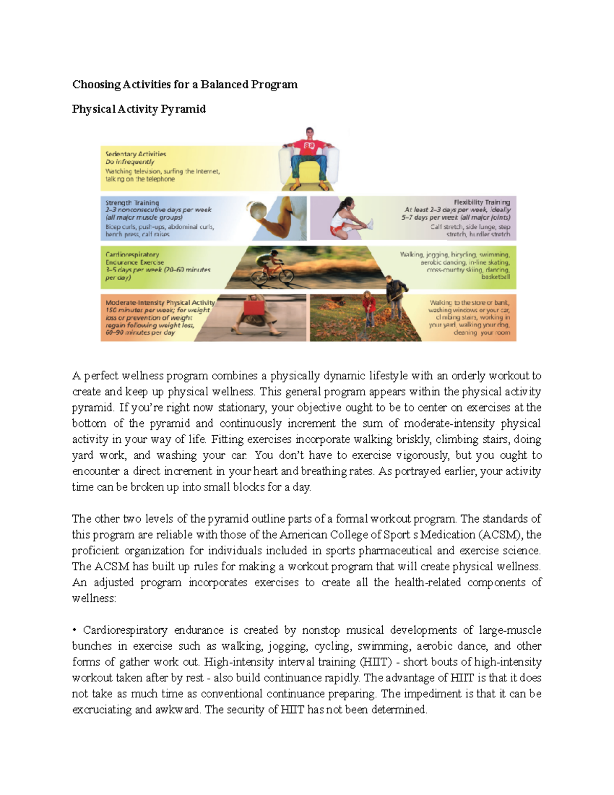 Choosing Activities for a Balanced Program Conde, Jemaelyn S - Choosing ...