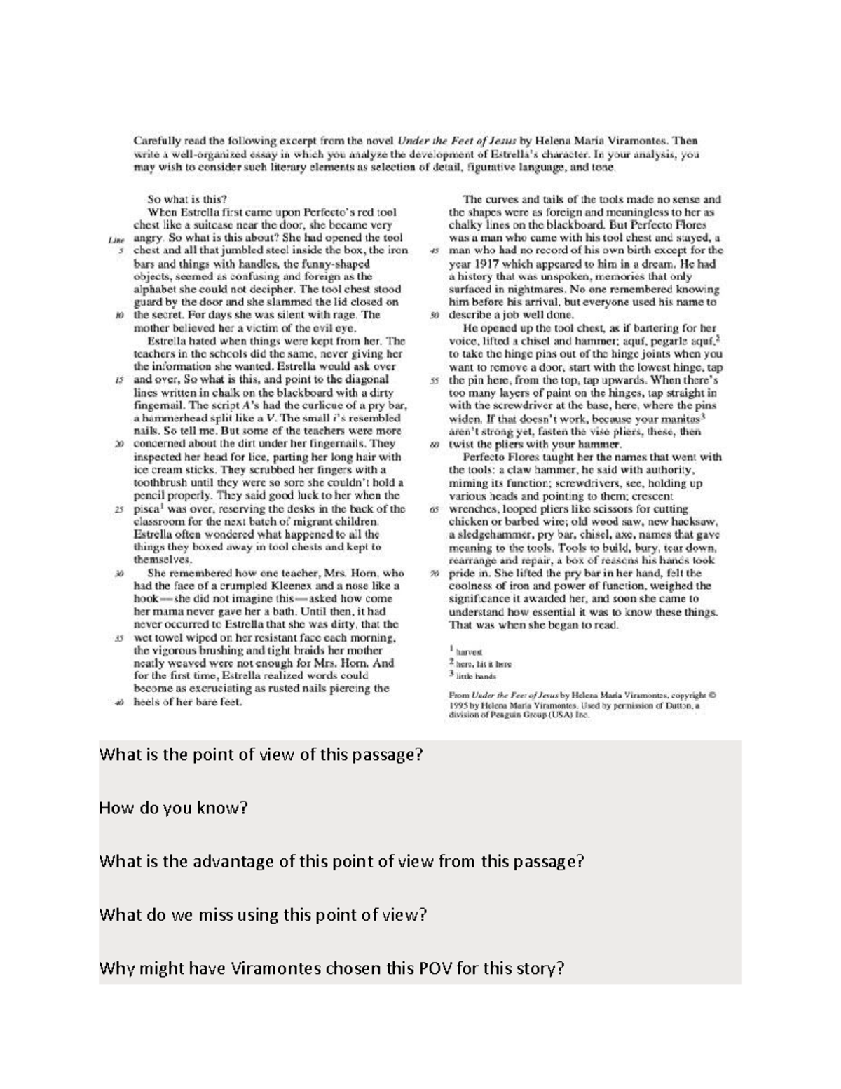 4 9 Practice - passage - What is the point of view of this passage? How ...