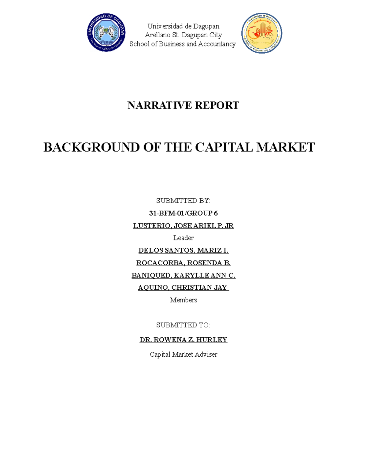 Narrative- Report Group-6-1 - Arellano St. Dagupan City School of ...