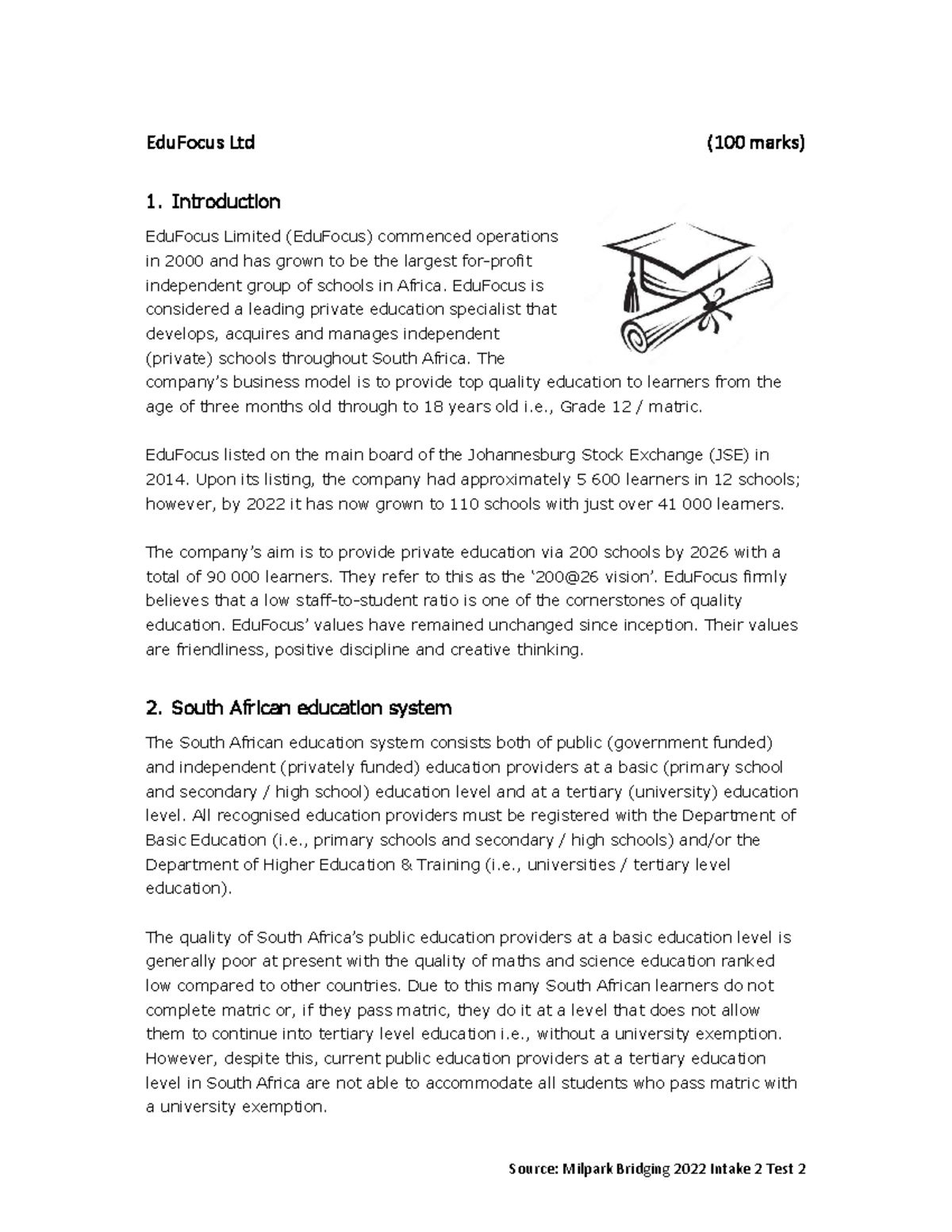 Edufocus Combined - its a test 2 practice question - EduFocus Ltd ( 100 ...