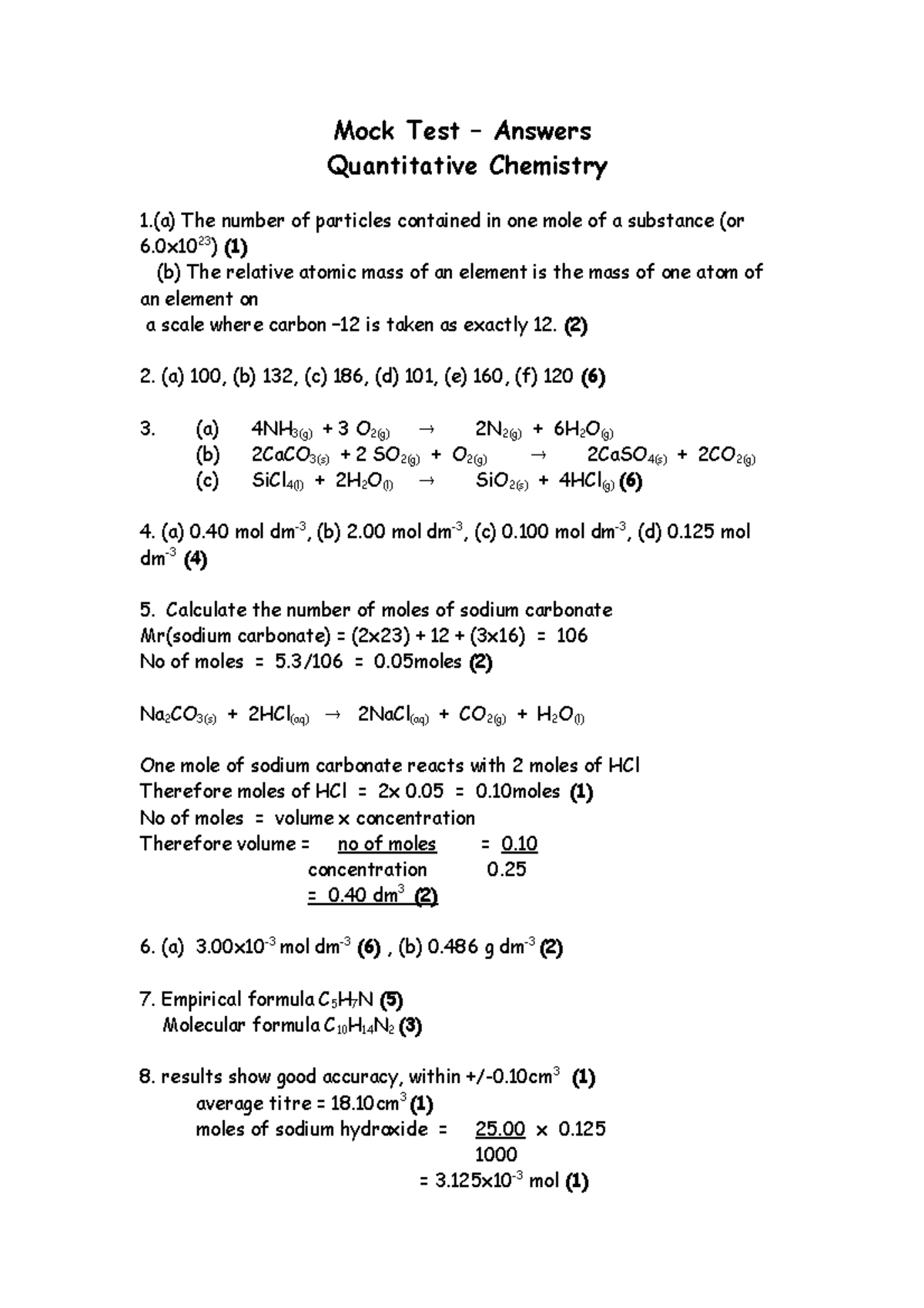 Mock Test Answers-1 - Mock mark scheme - Mock Test – Answers ...